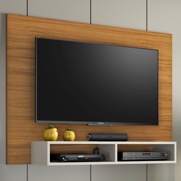 Painel para TV Até 43 Polegadas Eros Off White/Freijó Trend - Notavel