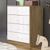 Cômoda Infantil Labirinto 4 Gavetas Branco/Marrom - Henn