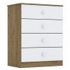 Cômoda Infantil Labirinto 4 Gavetas Branco/Marrom - Henn
