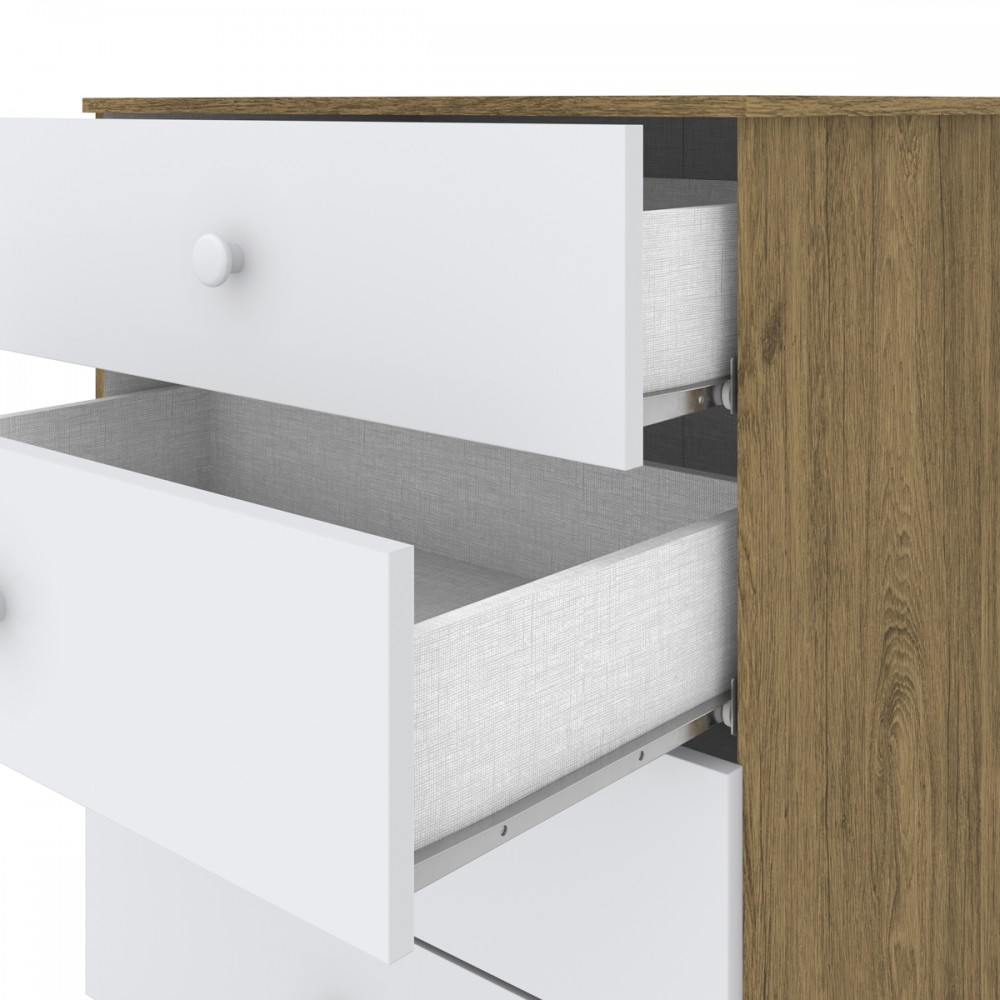 Cômoda Infantil Labirinto 4 Gavetas Branco/Marrom - Henn