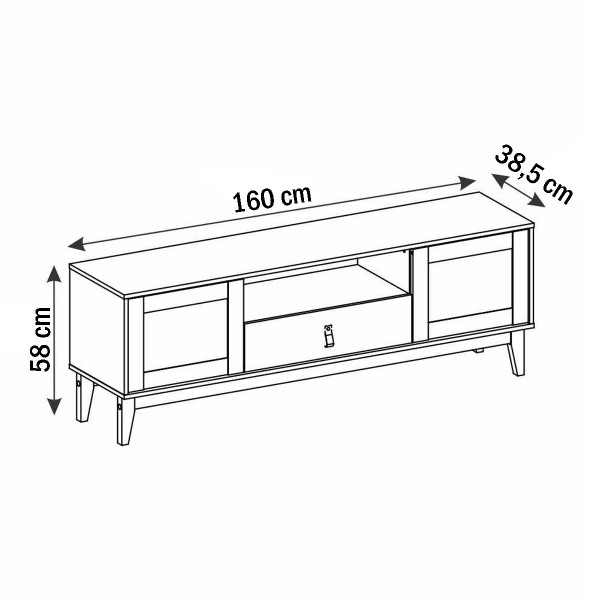Rack para TV Até 60 Polegadas Esmeralda 2 Portas 1 Gaveta Preto/Noce ...