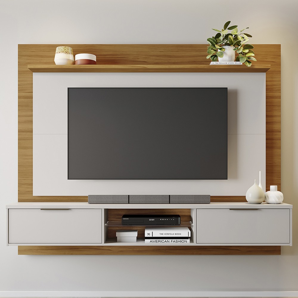 Painel para TV Até 65 Polegadas 2 Portas Freijó Trend/Off White Nt1205 ...