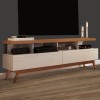 Rack para TV Até 60 Polegadas Vivare Wood 2 Gavetas Off White/Freijo ...