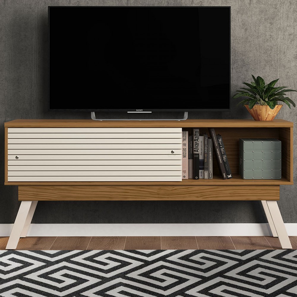 Rack para TV Até 65 Polegadas Frizz 2 Portas Naturale/Off White - Madetec