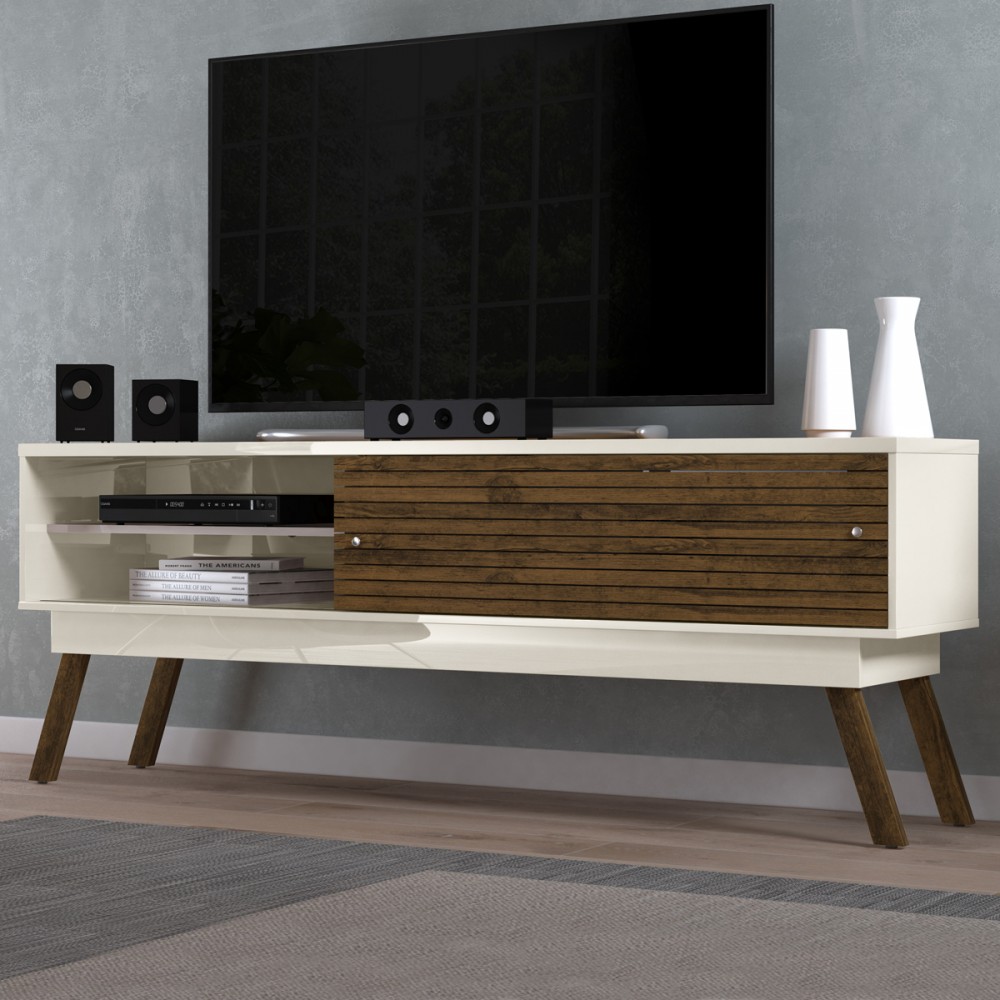 Rack para TV Até 75 Polegadas Frizz 2 Portas Off White/Savana - Madetec