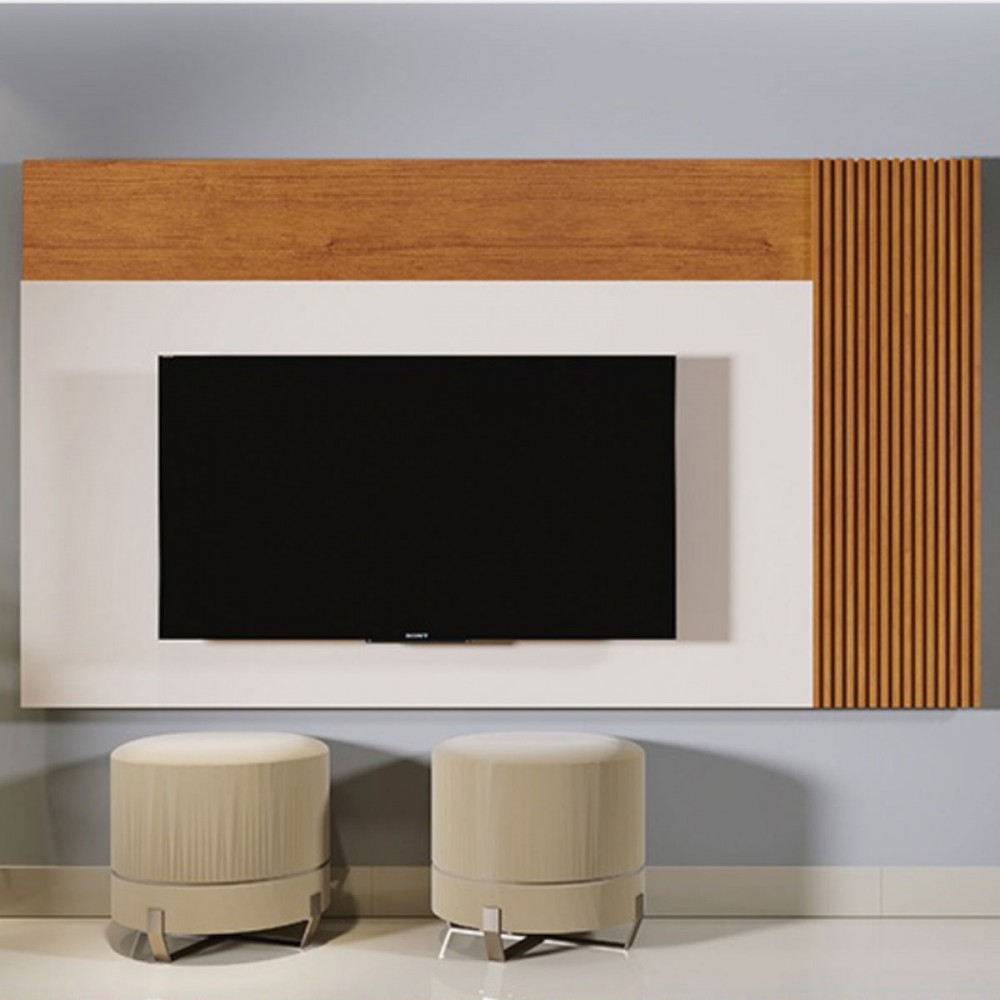 Painel para TV Até 75 Polegadas Valencia Naturalle/Off White - Mavaular