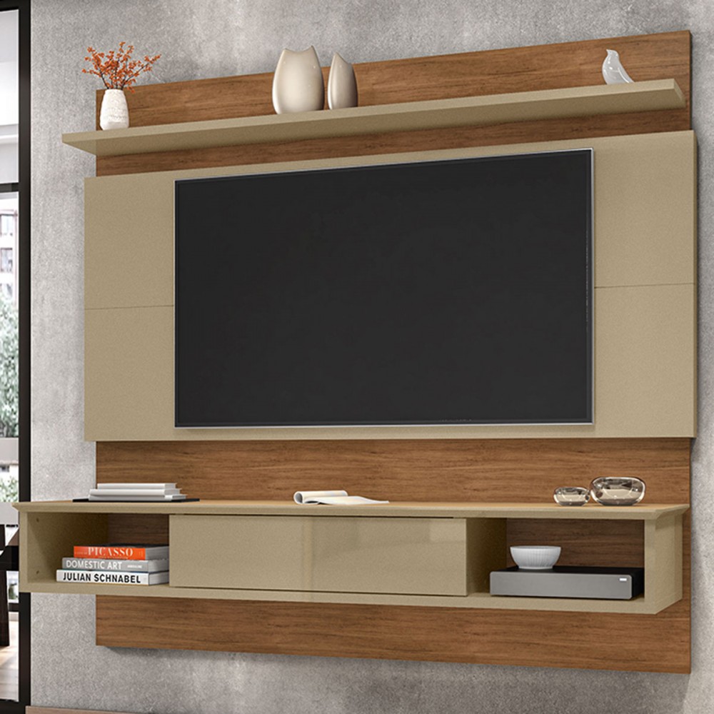 Painel para TV Até 60 Polegadas Napoles 1 Gaveta Champagne/Cedro - Casa D