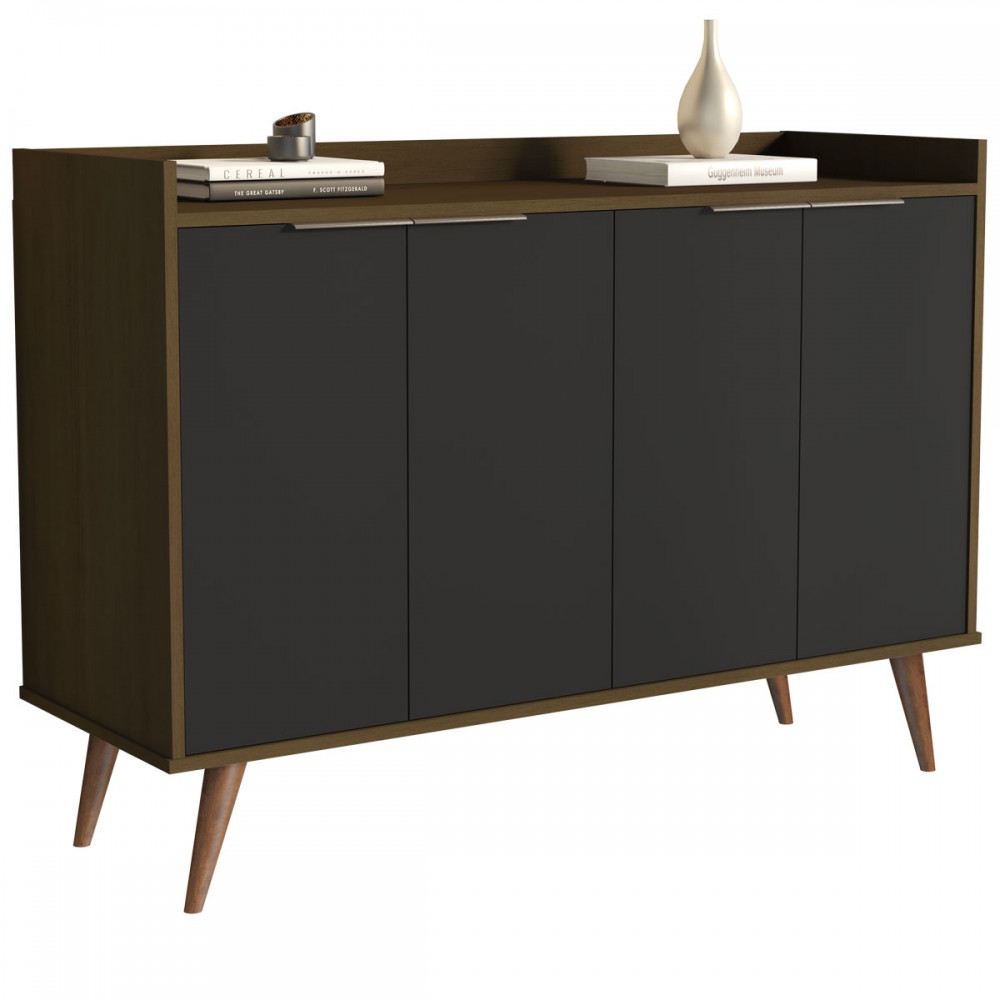 Balcão Buffet Luxo 4 Portas Canela/Preto 4116 - Jb Bechara