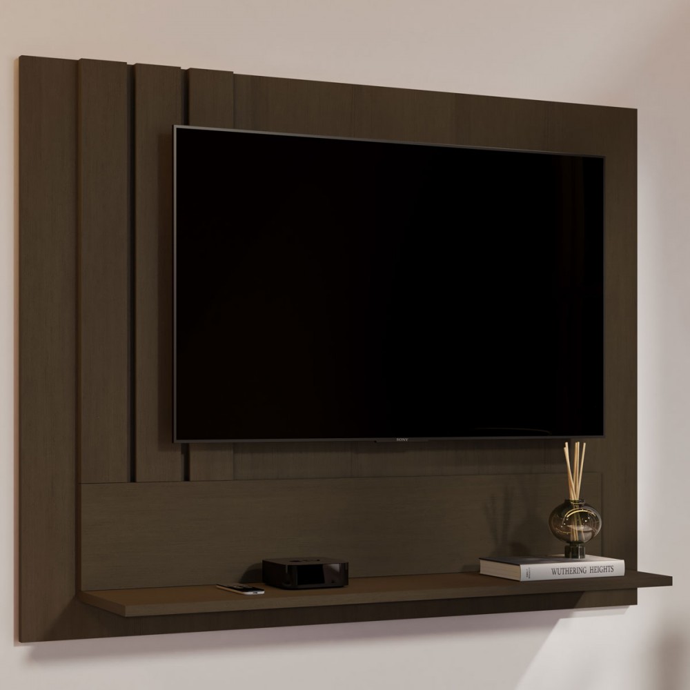 Painel para TV Até 43 Polegadas Luxo 1 Prateleira Canela 5119 - Jb Bechara