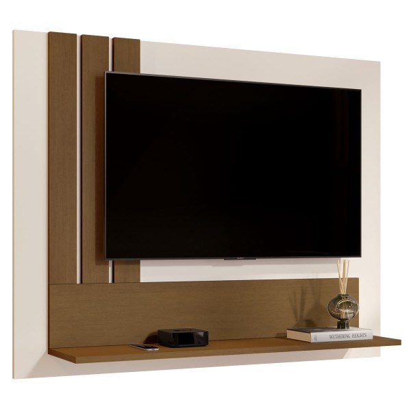 Painel para TV Até 43 Polegadas Luxo 1 Prateleira Pérola/Nature 5119 - Jb Bechara