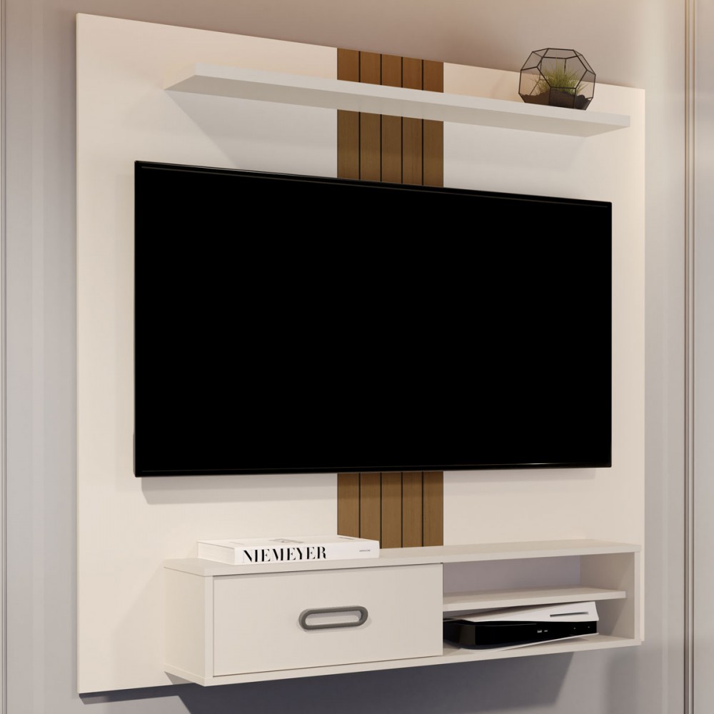 Painel para TV Até 55 Polegadas Luxo 1 Gaveta Pérola/Nature 5024 - Jb ...