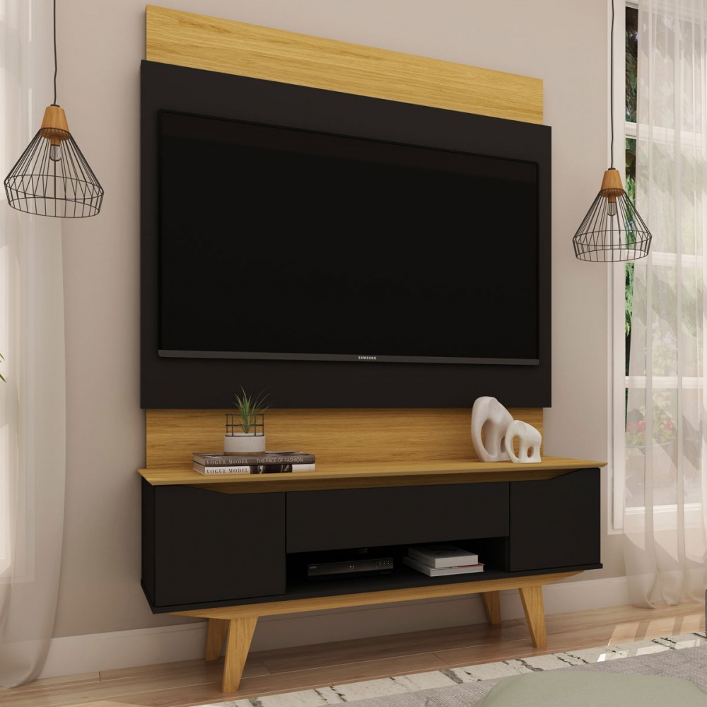 Rack com Painel para TV Até 52 Polegadas Berlin 2 Portas 1 Gaveta ...