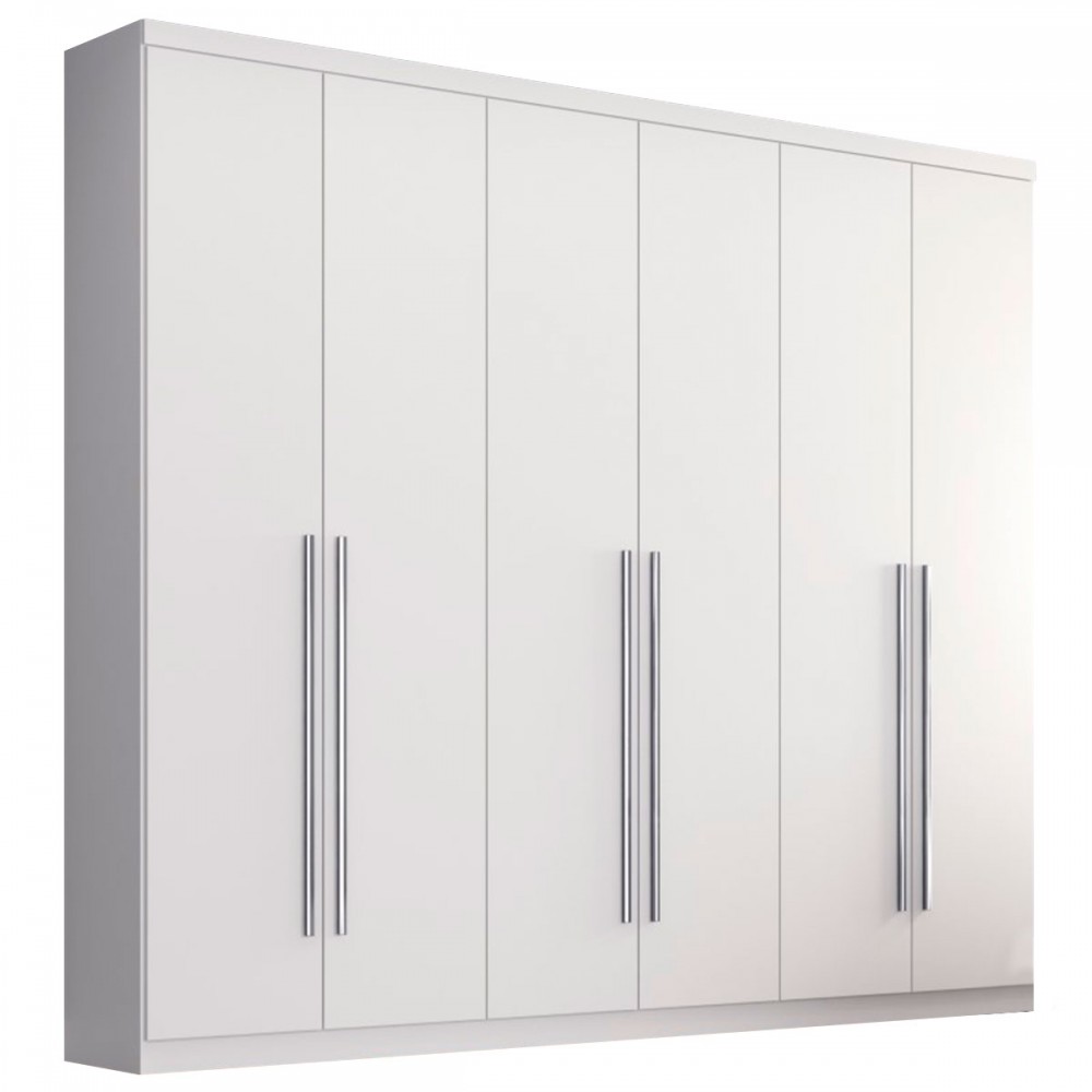 Guarda-Roupa Casal Pérola 6 Portas 3 Gavetas Branco - Henn