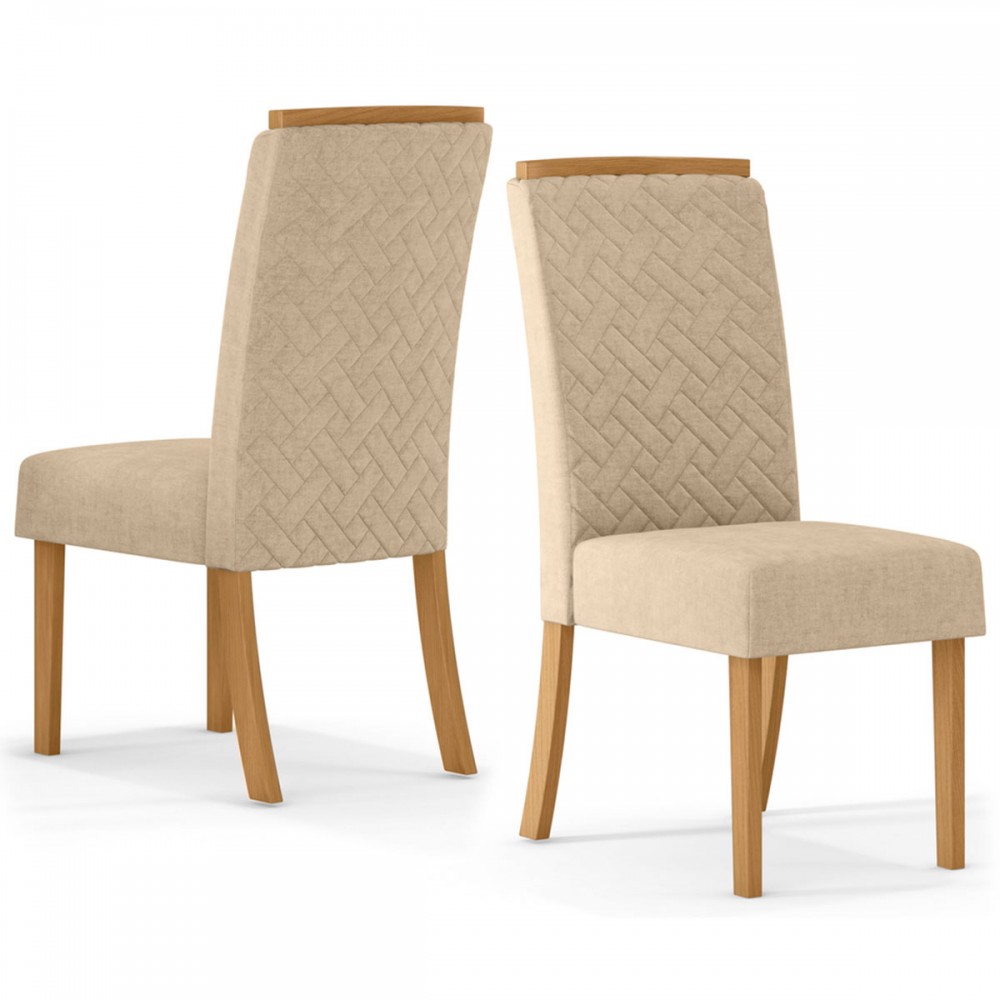 Cadeiras Kit 2 Cadeiras Ester Nature/Linho - Henn