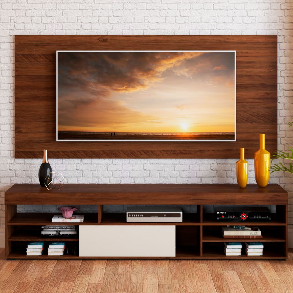 Rack com Painel para TV Até 55 Polegadas Jhon Seda/Off White - Panorama ...