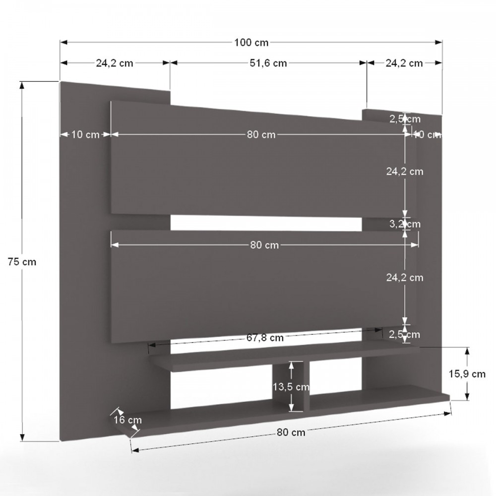 Painel para TV Até 32 Polegadas Ravi 2 Prateleiras Volcano - Panorama ...
