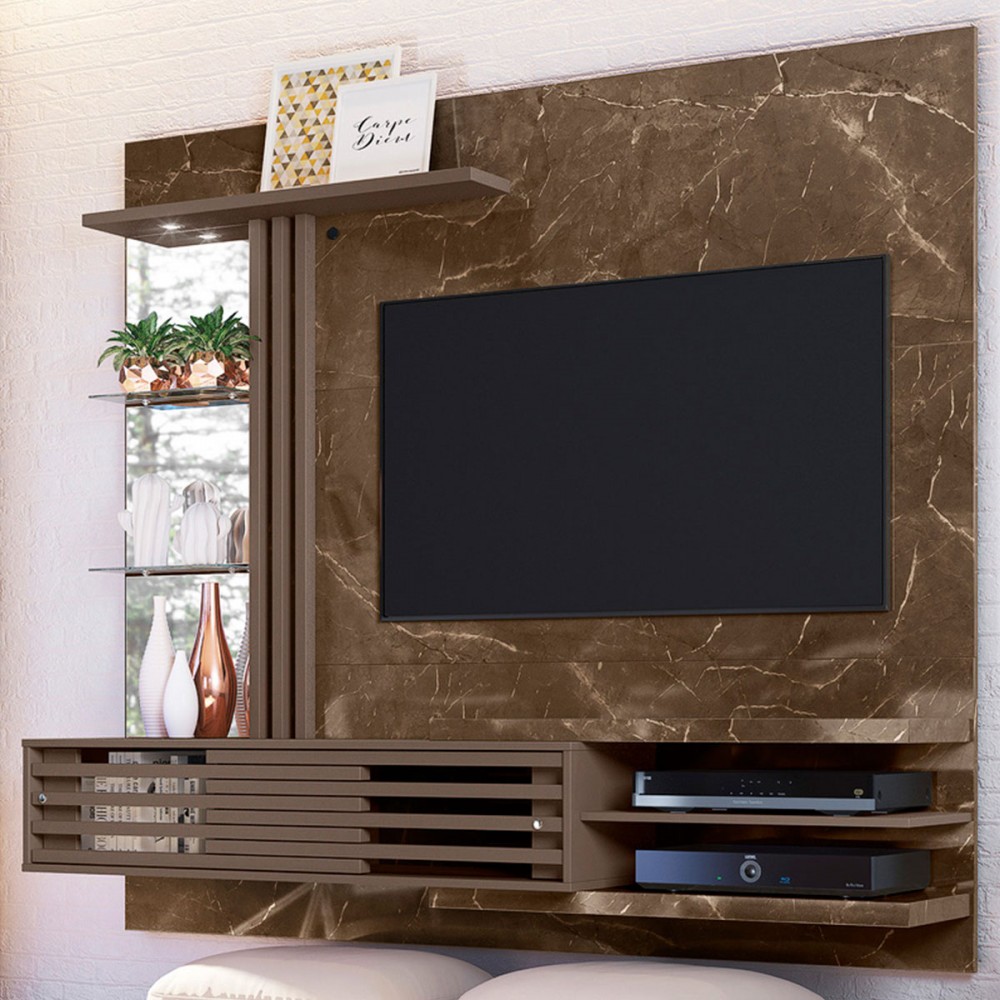Painel para TV Até 55 Polegadas Frizz Supreme 2 Portas Imperial/Sepia ...
