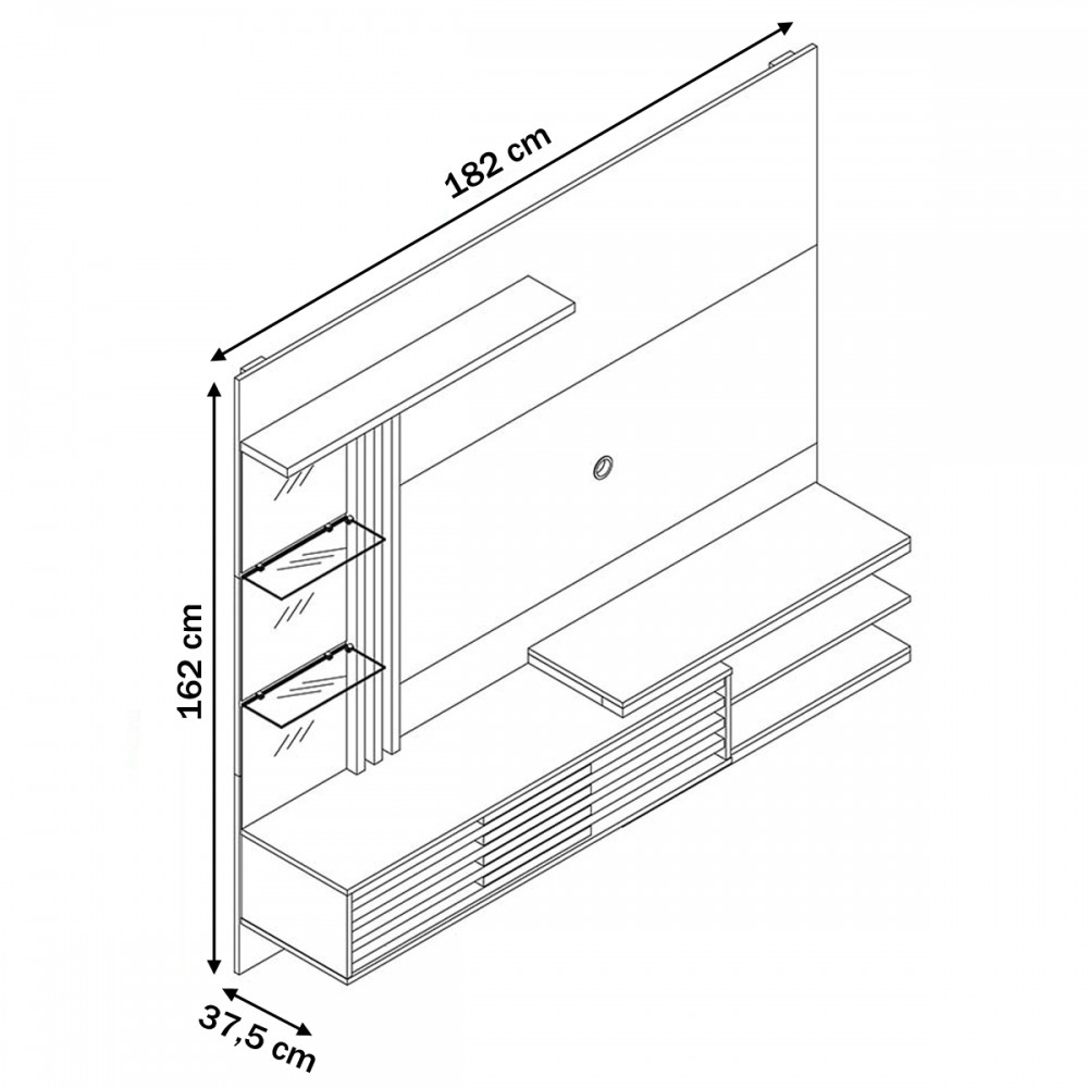 Painel para TV Até 55 Polegadas Frizz Supreme 2 Portas Imperial/Sepia ...