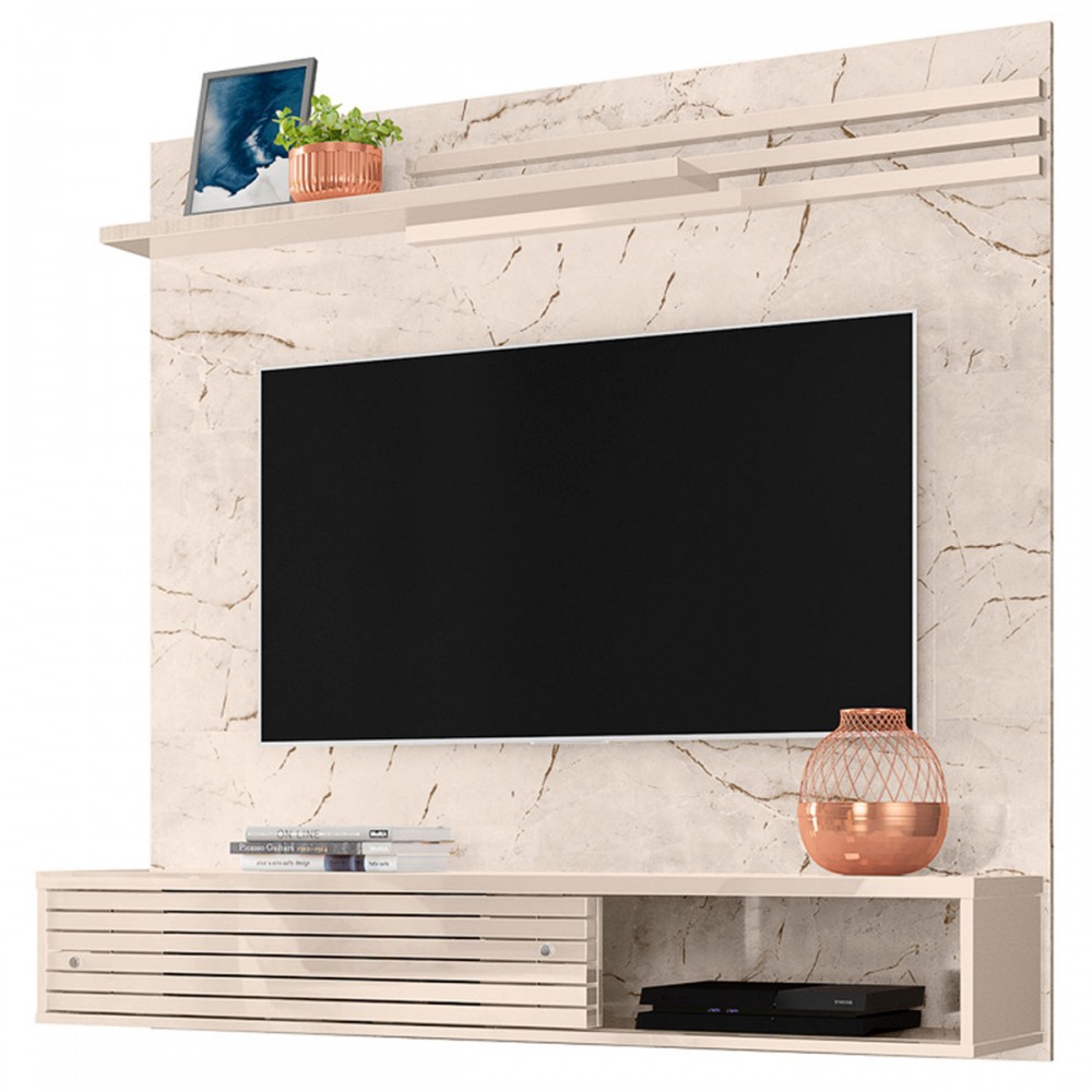 Painel para TV Até 55 Polegadas Frizz 2 Portas Sublime Calacata/Off ...