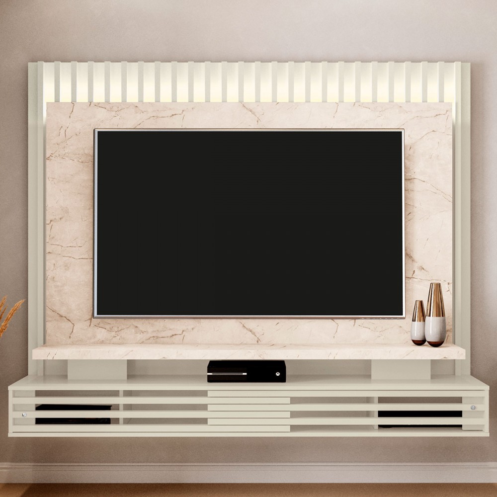 Painel para TV Até 75 Polegadas Frizz Presence 2 Portas Calacata/Off ...