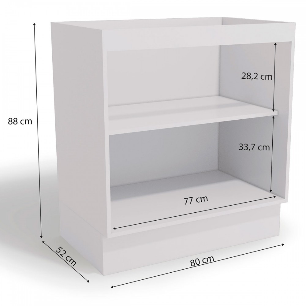 Armário de Cozinha 80 Cm Maxxi 2 Portas G744 Branco - Kappesberg