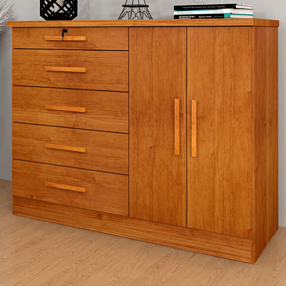 Comoda Istambul 2 Portas 5 Gavetas Cinamomo - Tcil Móveis