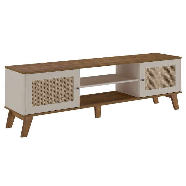Rack para TV Até 75 Polegadas Charlotte 2 Portas Pinho/Off White ...