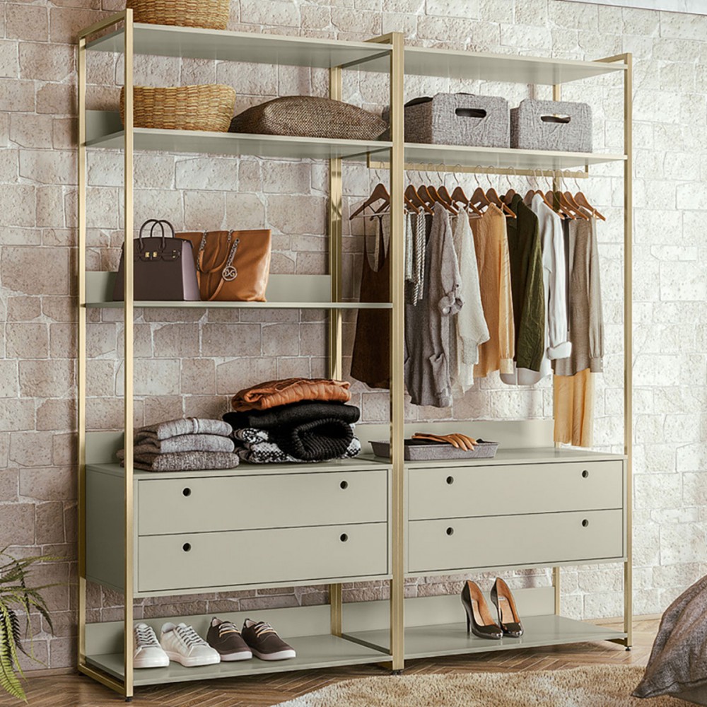 Closet Industrial 4 Gavetas Off White 17517 - Olivar Móveis