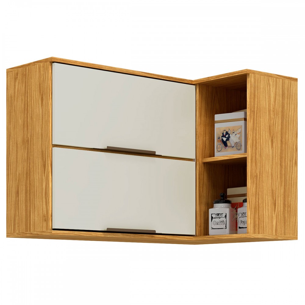 Armário Aéreo Cozinha de Canto Verace 2 Portas 1 Prateleira Marrocos ...