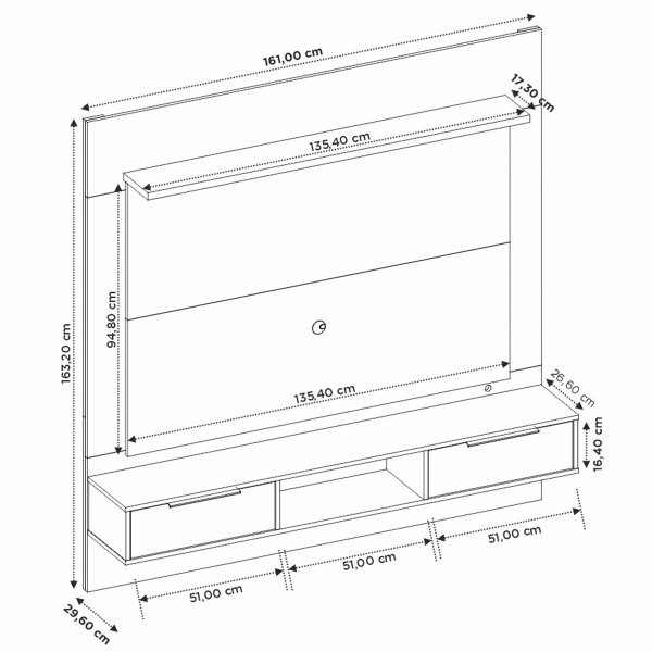 Painel para TV Até 58 Polegadas 2 Portas com Led Freijó Trend/Griz ...