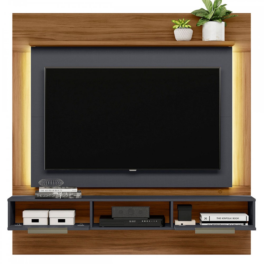Painel para TV Até 58 Polegadas 2 Portas com Led Freijó Trend/Griz ...