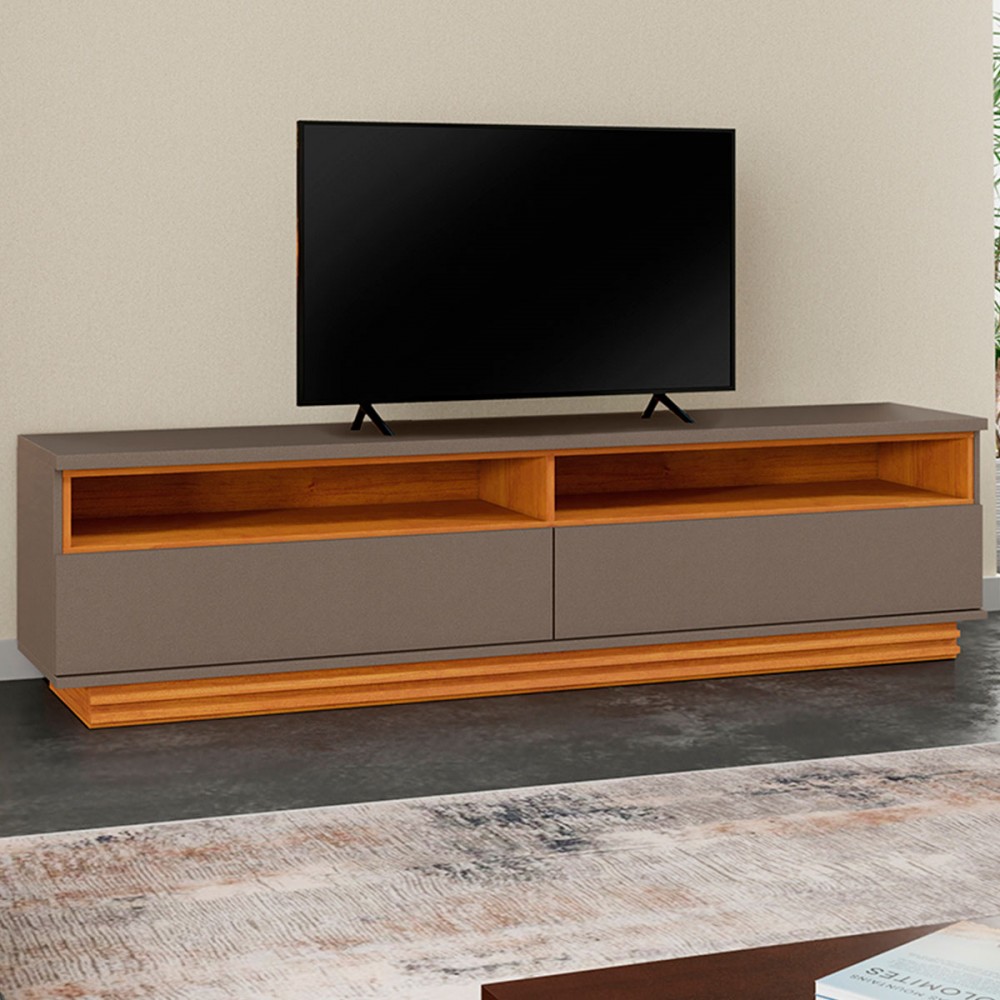 Rack para TV Até 75 Polegadas Madrid 2 Gavetas Naturalle/Platinum - Mavaular
