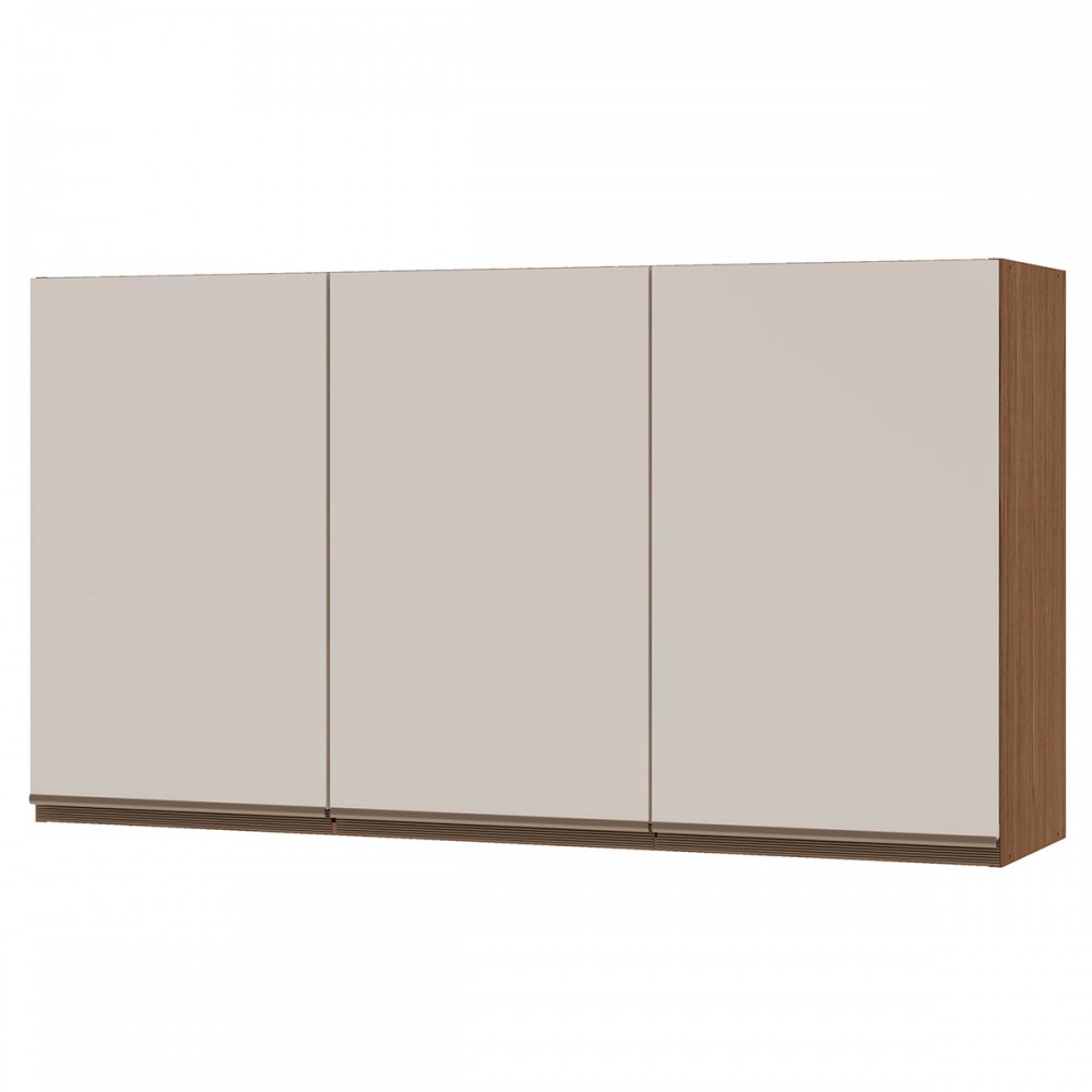 Armário Aéreo Cozinha 3 Portas Ebano Fosco/Off White Fosco 1306m ...