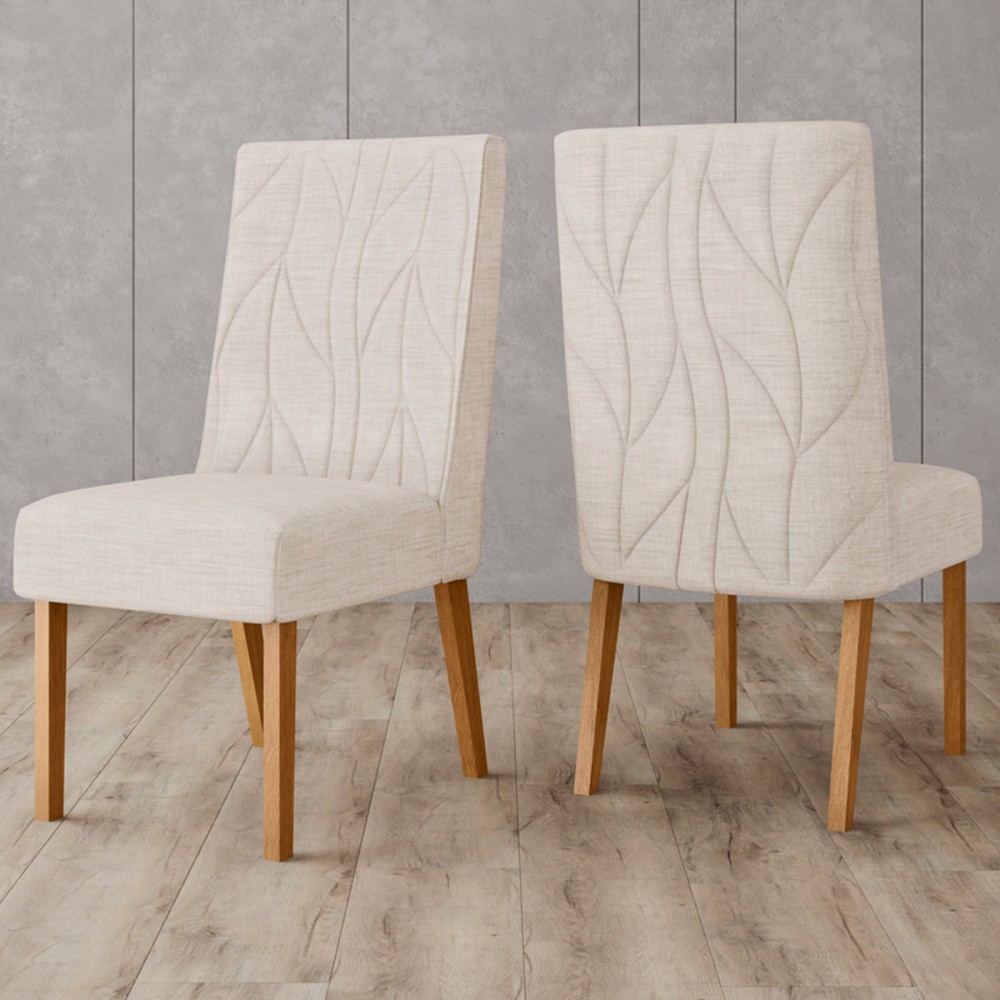 Cadeiras Kit 2 Cadeiras Eloá Nature/Linho - Henn