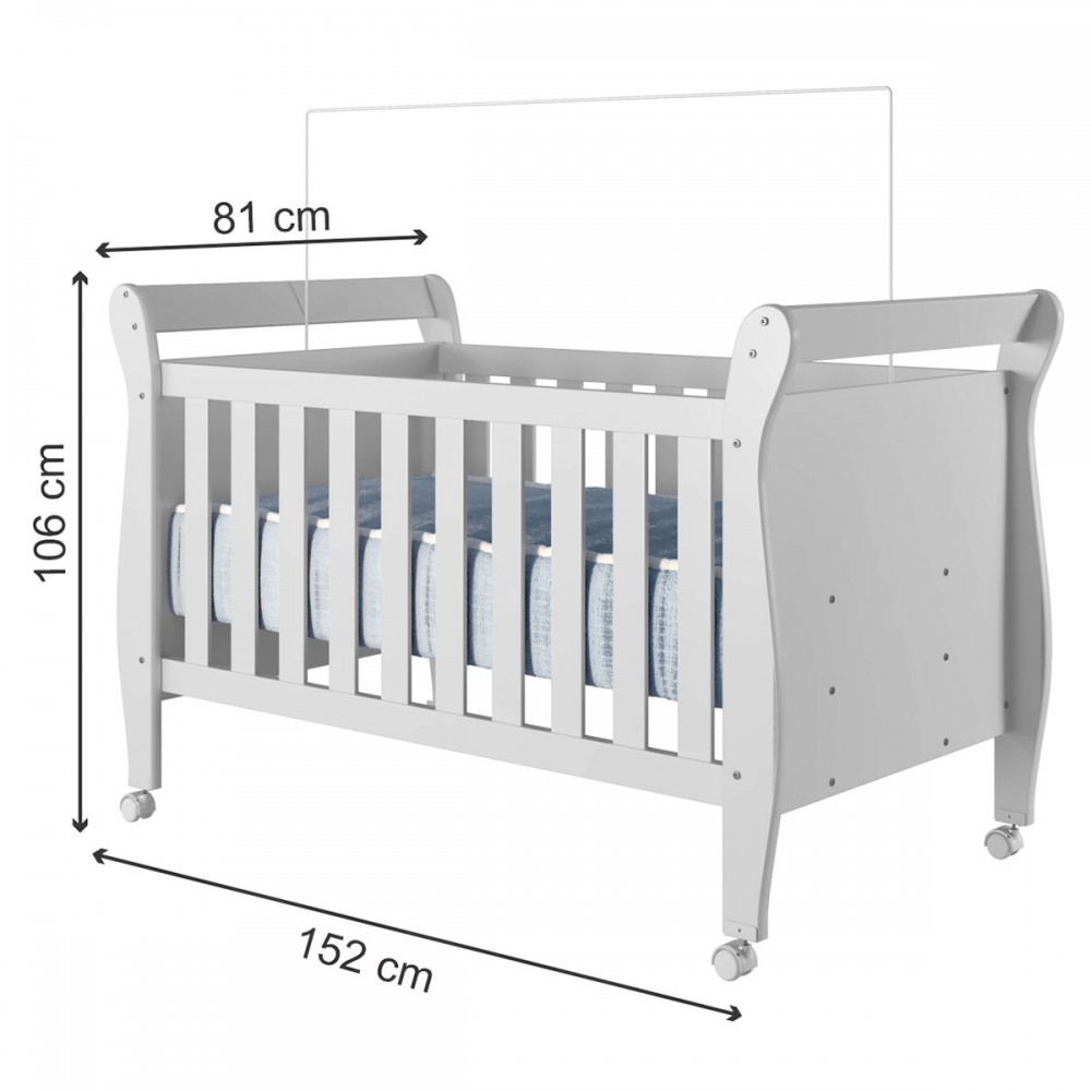 Berço Mini Cama Slim 100% Mdf Branco Tigus Baby