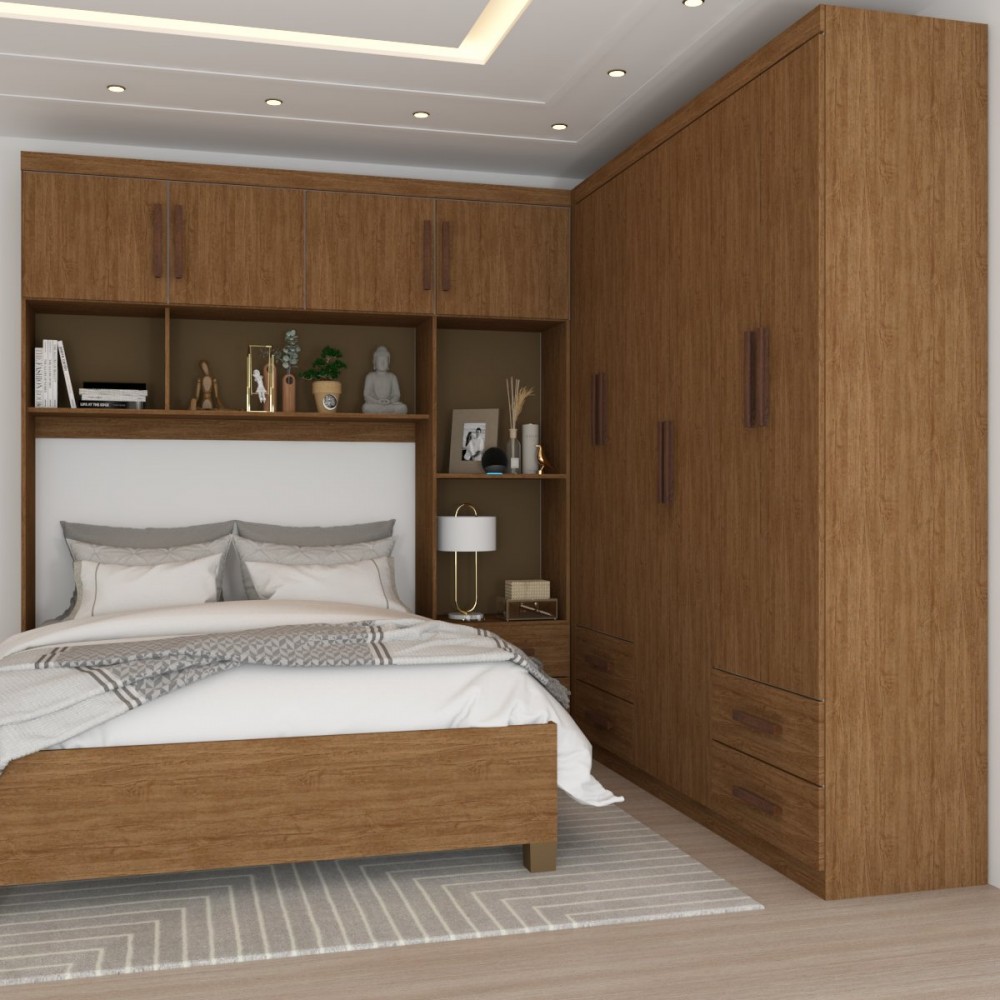 Guarda-Roupa Casal Modulado com Cama Paradise 10 Portas 6 gavetas ...